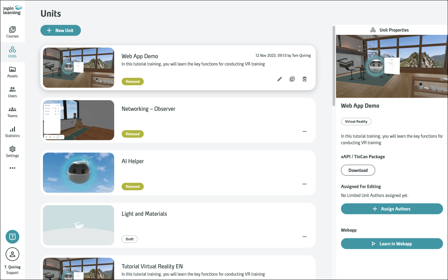 The 3spin Learning Webapp